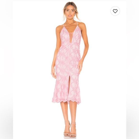 NBD | Dresses | Sandra Midi Dress Pink Lace | Poshmark